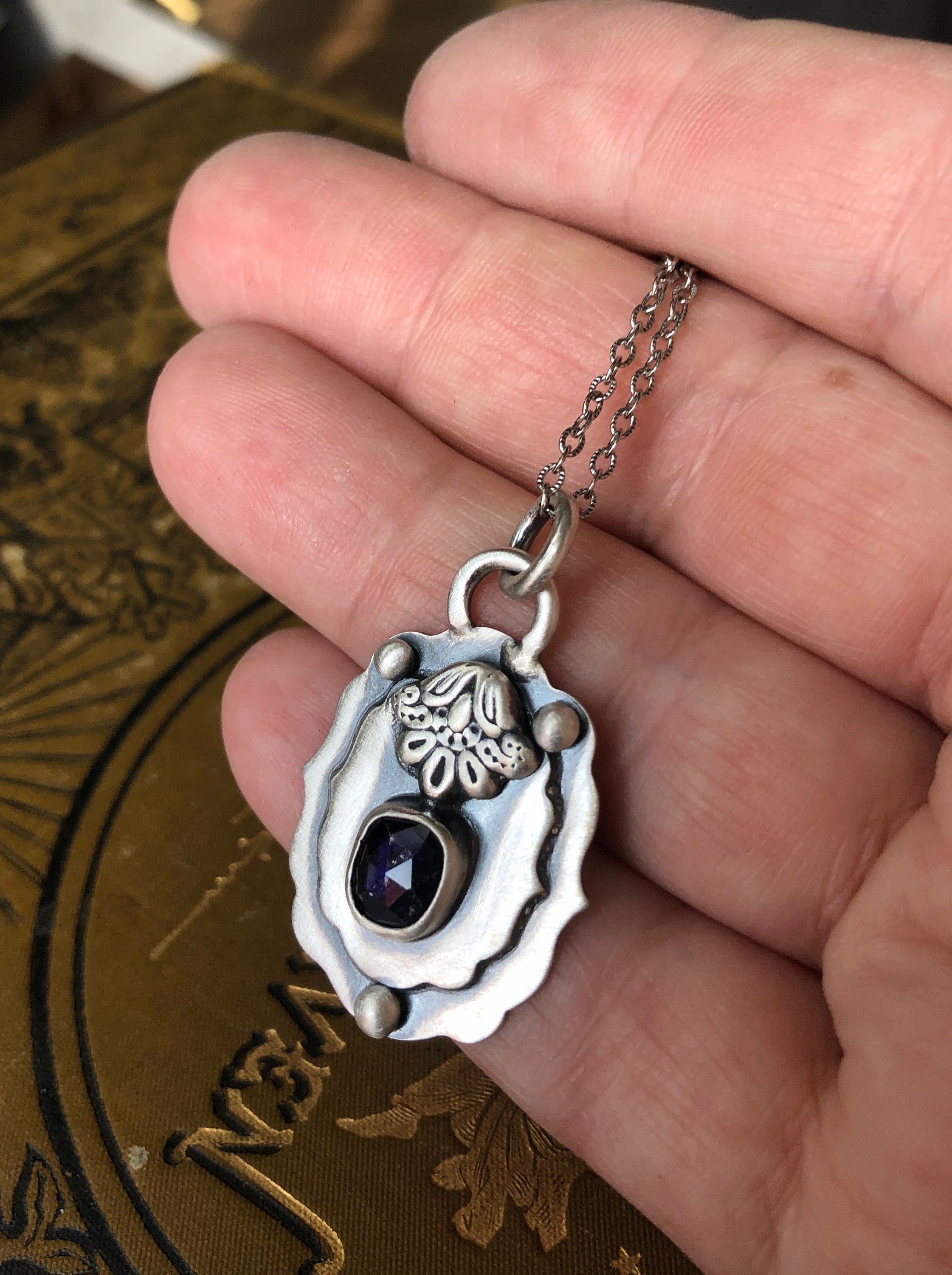 Relic Pendant with Amethyst Setting – Rose Metals Jewelry